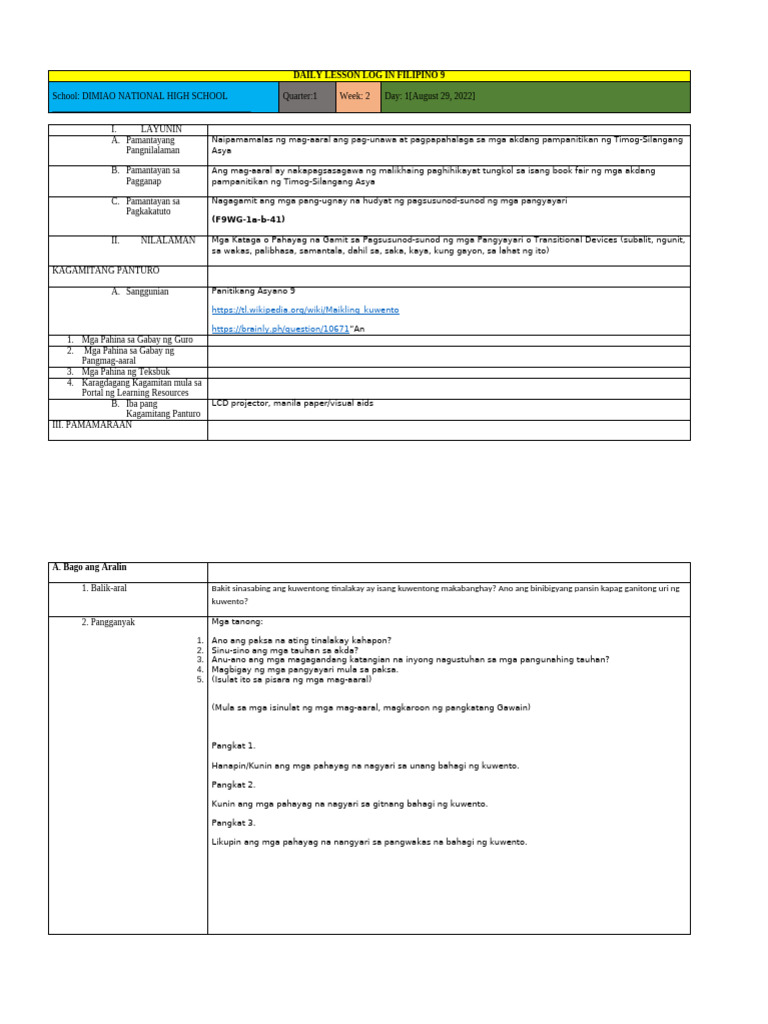 DLL Fil 9 Q1 Aug 29, 2022 | PDF
