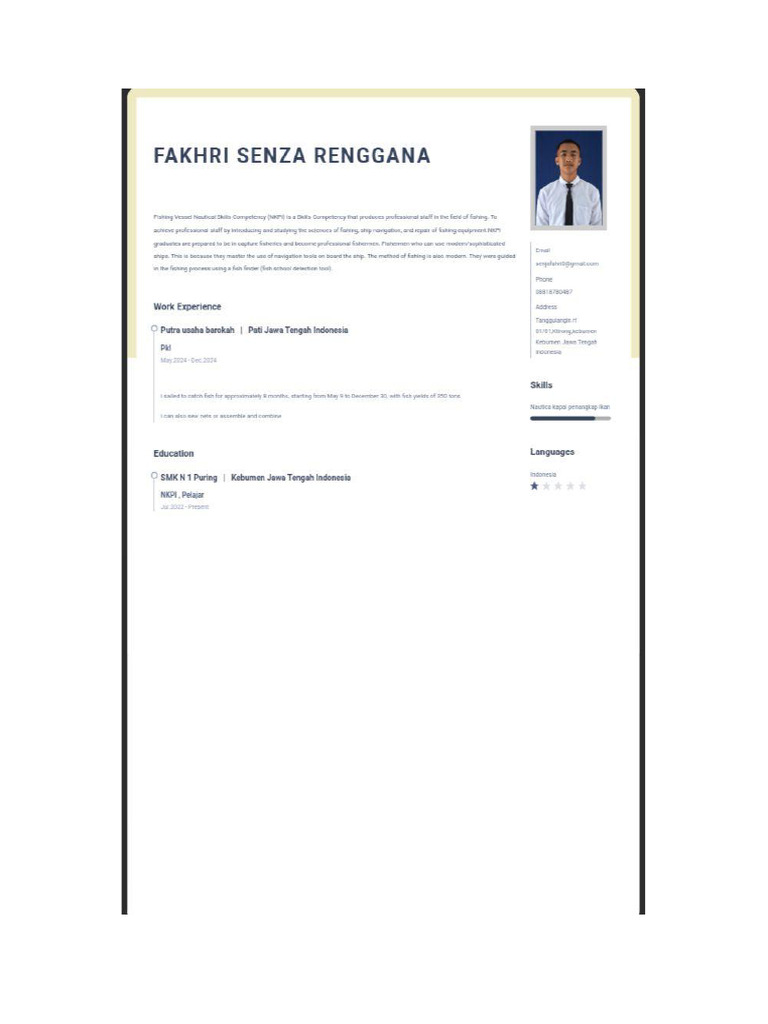 Tugas CV Fakhri Senza R. NKPI 1 | PDF