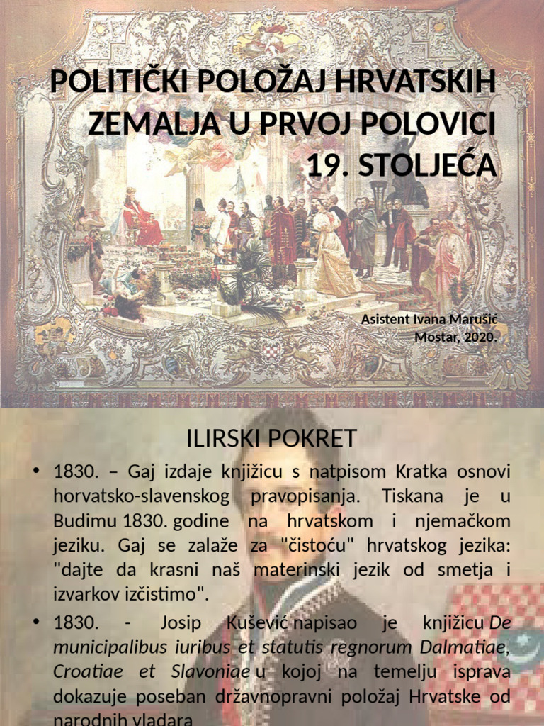Politički Položaj Hrvatskih Zemalja u Prvoj Polovici 19 | PDF