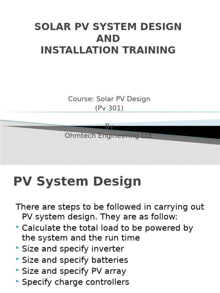 Solar PV System Design Training Guide | PDF
