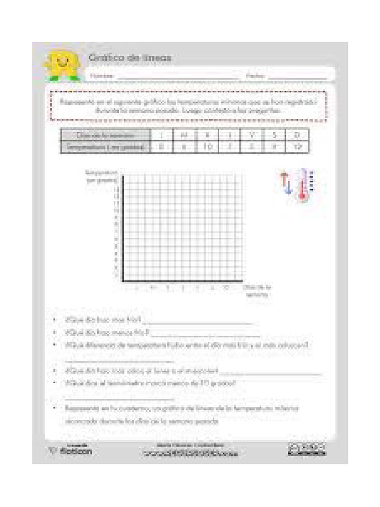 Ficha de Grafico lineal - 3er grado de primaria | PDF