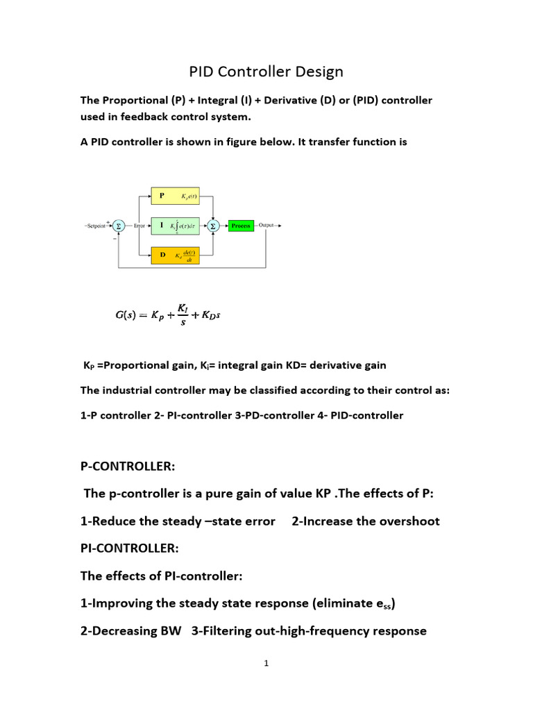 PID Controller Design Guide | PDF