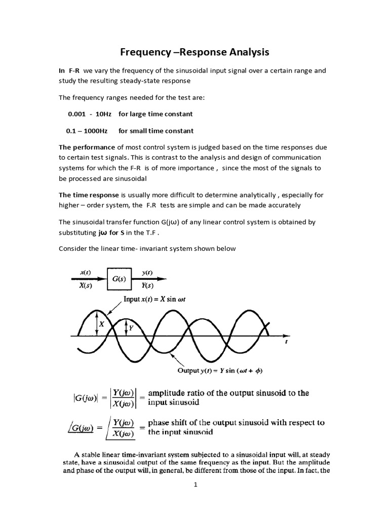 Frequency Response Analysis in Control Systems | PDF | Signal ...