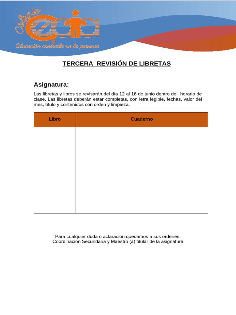 Formato Revisión de Libretas 3 | PDF