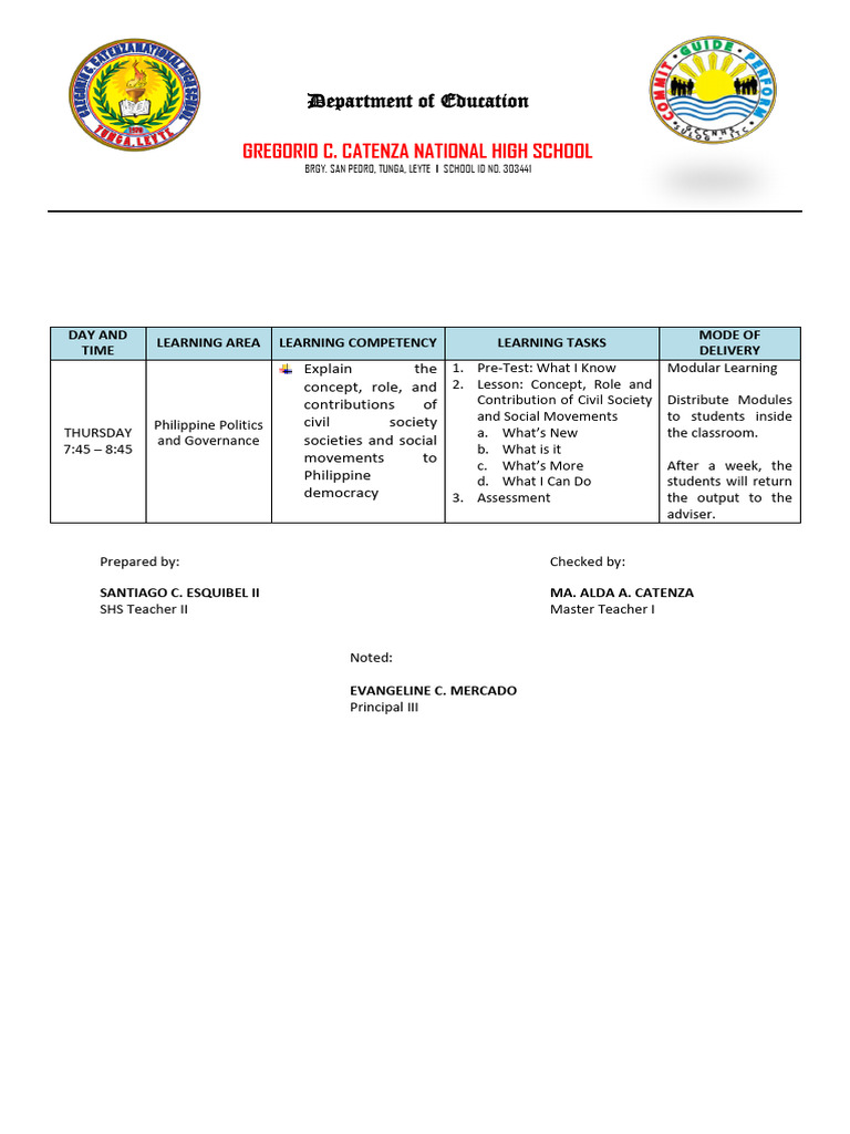 Home Learning Plan | PDF | Behavior Modification | Human Communication