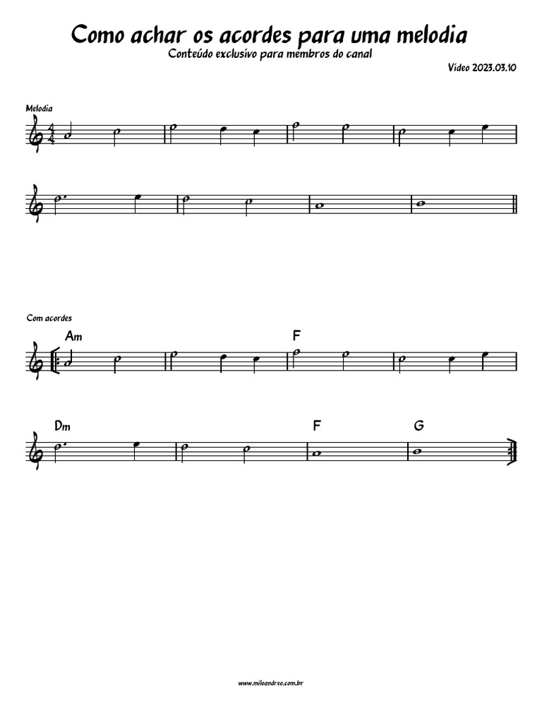 2023-03-10 - Como Achar Os Acodes para Uma Melodia | PDF