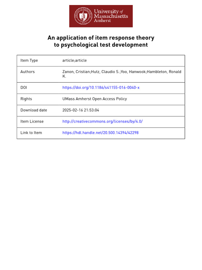 Psychological Test Development | PDF | Errors And Residuals ...