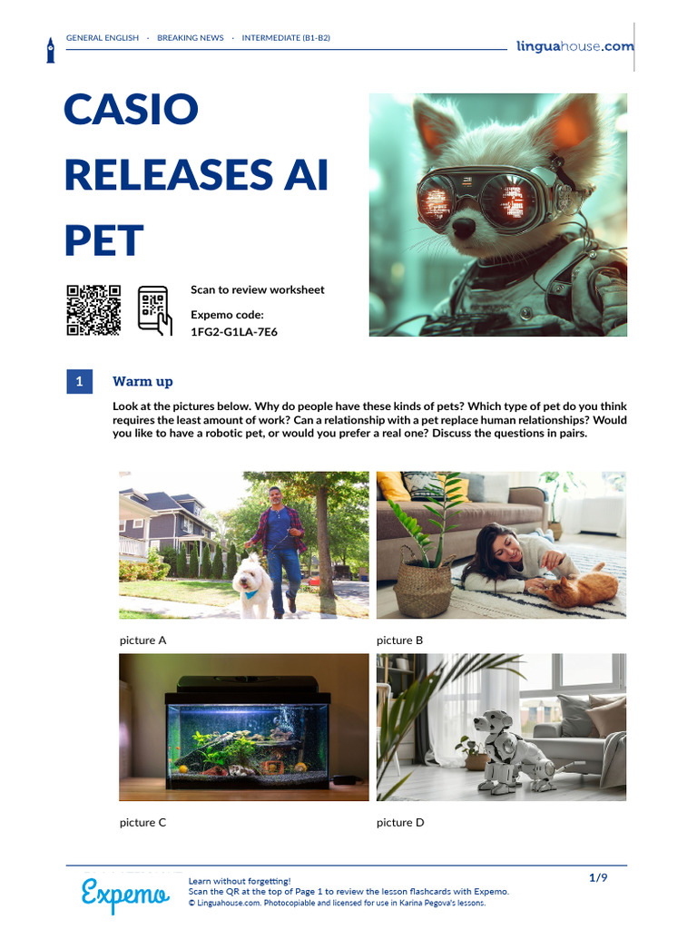 Casio Releases Ai Pet British English Student B1 B2 | PDF | Pet