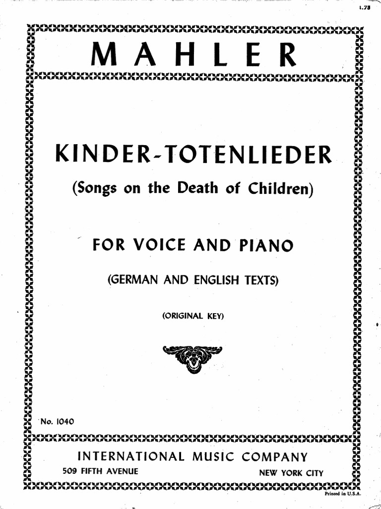Mahler - Kindertotenlieder | PDF