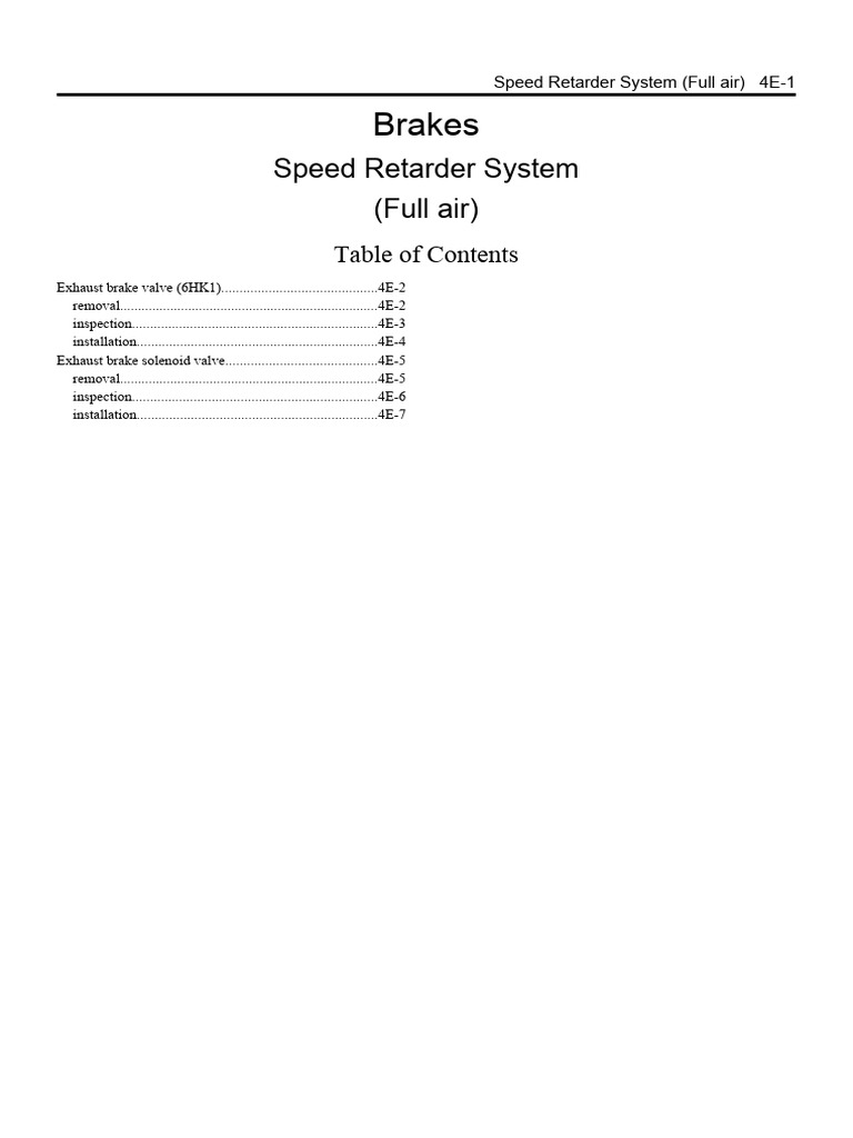 Speed Retarder (Full Air) | PDF | Brake | Valve