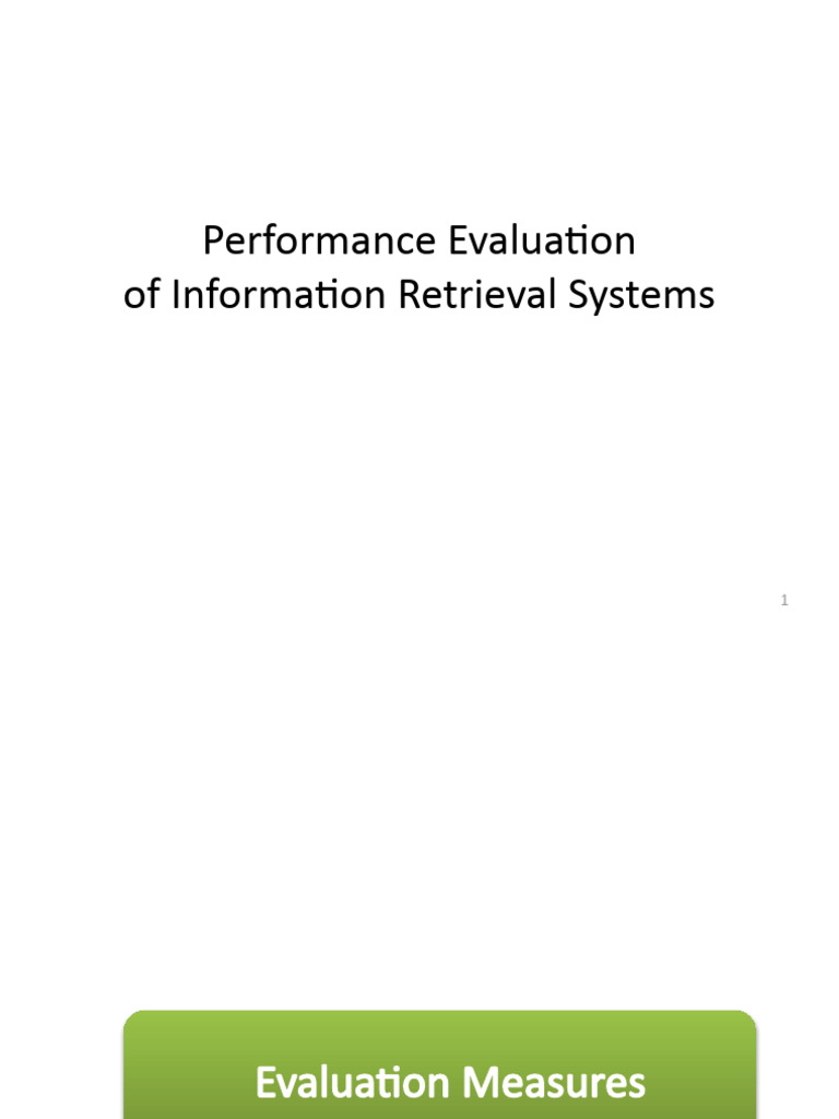 Performance Evaluation of Information Retrieval Systems | PDF | Information Retrieval ...
