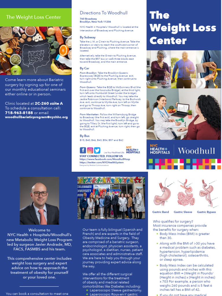 Woodhull Bariatric Brochure English | PDF | Bariatric Surgery ...