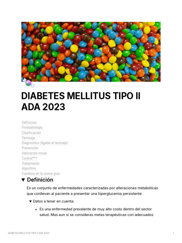 Guía ADA 2023 sobre Diabetes Tipo II | PDF | Diabetes | Prediabetes