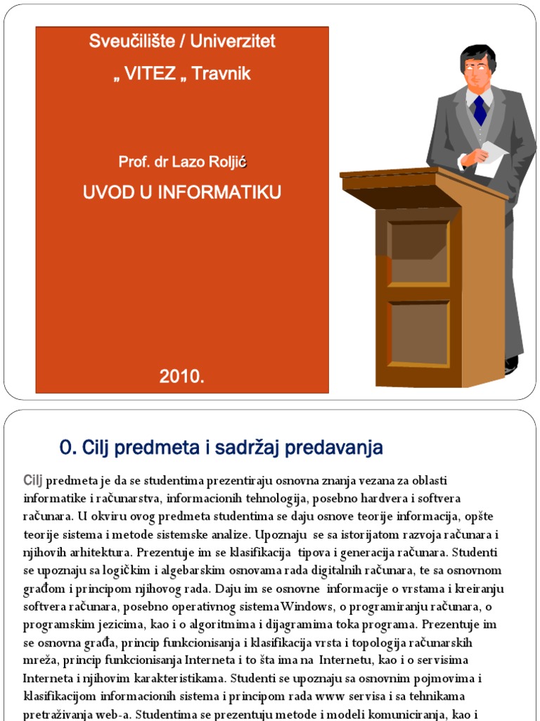 Prof Roljic Uvod U Informatiku | PDF