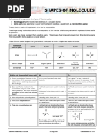 VSEPR Shapes Quick Reference Guide | PDF