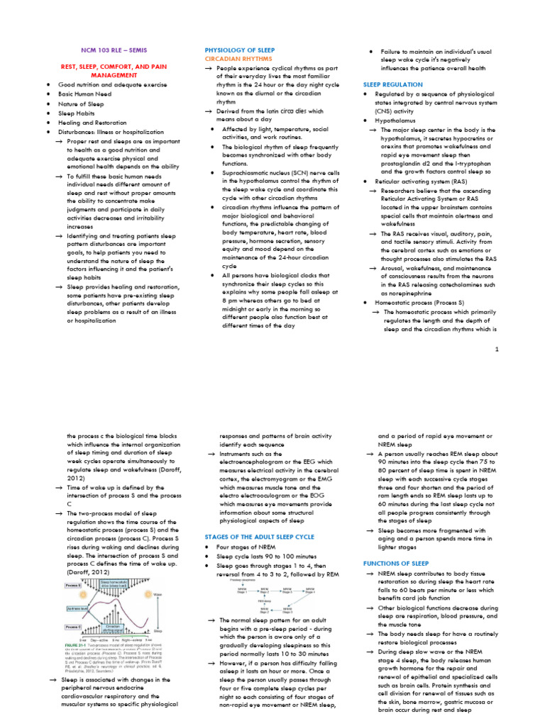 NCM 103 Rle - Semis | PDF | Sleep | Sleep Disorder