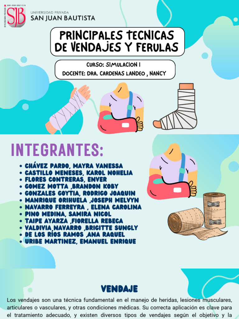 Principales Tecnicas de Vendaje y Ferulas - Exposicion - 20241006 - 140736 - 0000 | PDF ...