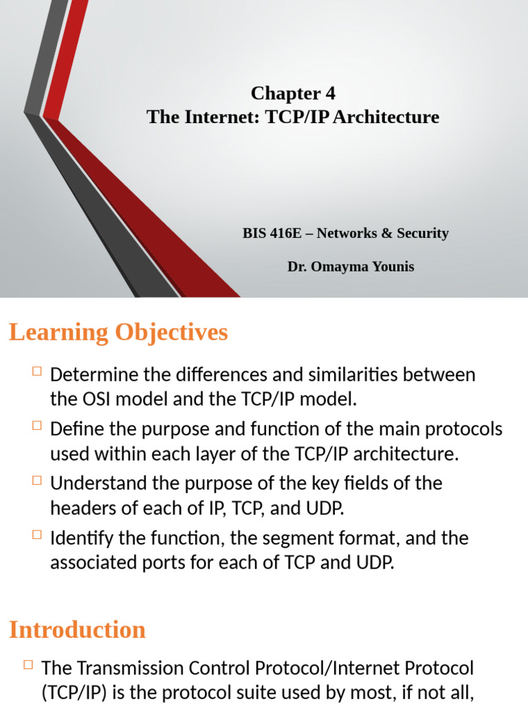 Chapter 4 - TCP-IP Model | PDF | Transmission Control Protocol | Internet Protocols