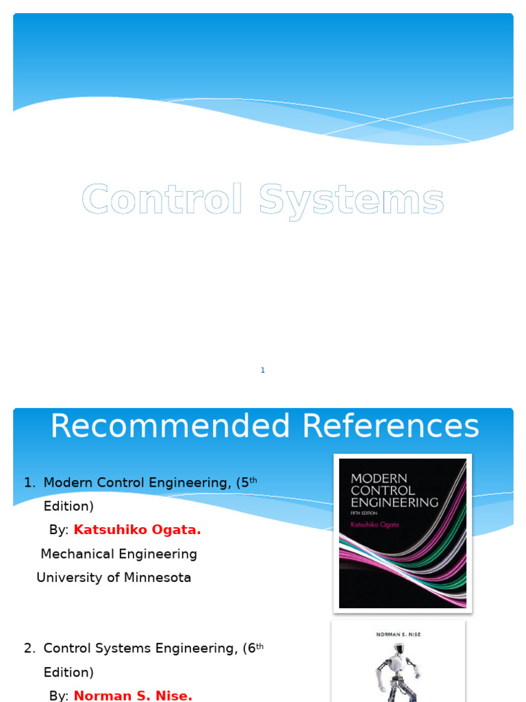 Lecture-1-Introduction To Control Systems | PDF | Feedback | Control Theory