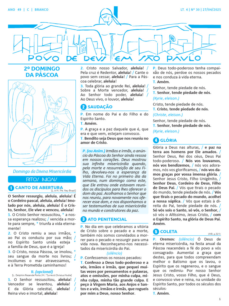 Ano-49C-30-2o-DOMINGO-DE-PASCOA | PDF | Eucaristia | Jesus