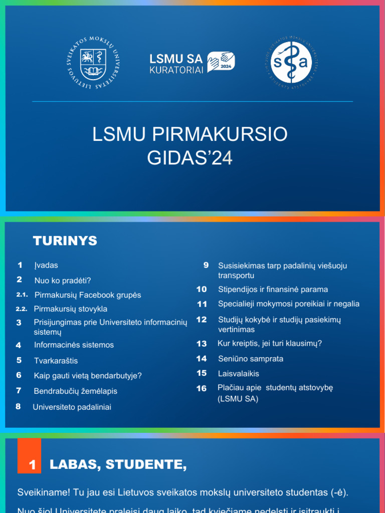 Pirmakursio Gidas 2024 2 | PDF