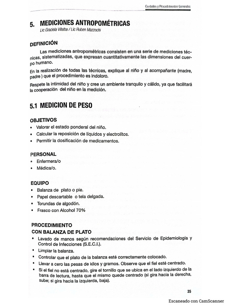 Medidas Antropométricas Pediatría | PDF