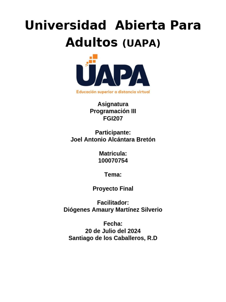 Proyecto Final Programacion III | PDF | Servidor SQL de Microsoft | Programación de computadoras