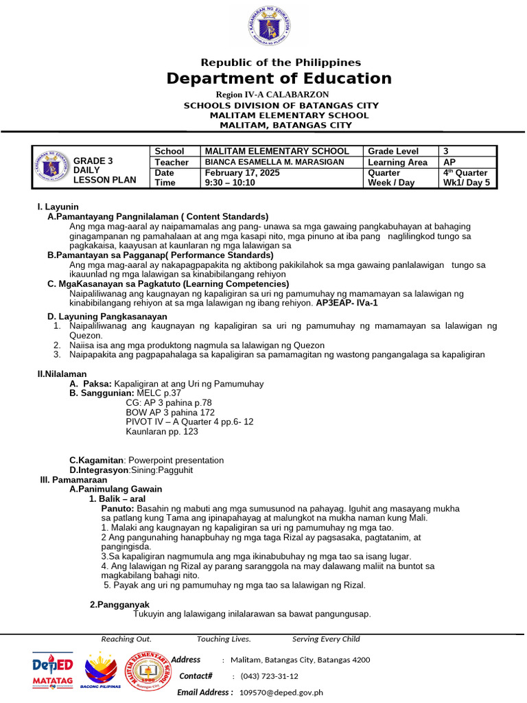 DLP-AP-Q4 Week-1 Day 5 | PDF