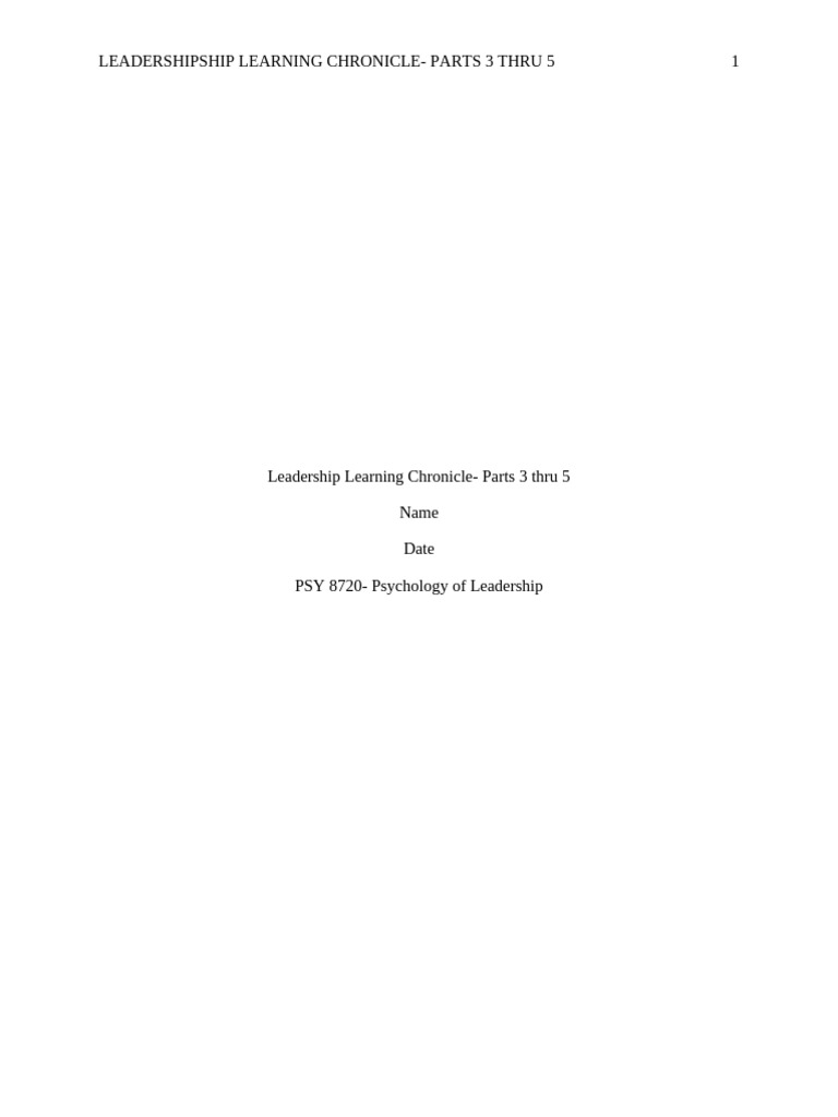Final Chronicle Sample - 2021 | PDF | Transformational Leadership ...