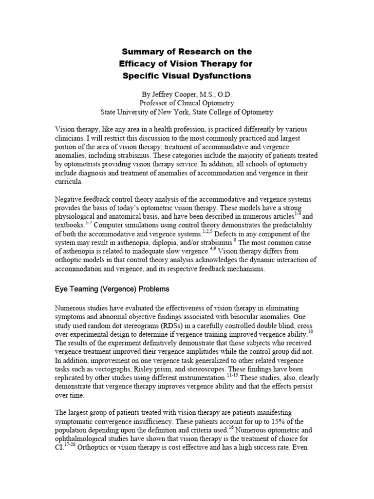 Efficacy of CI Vision Therapy | PDF | Optometry | Vision