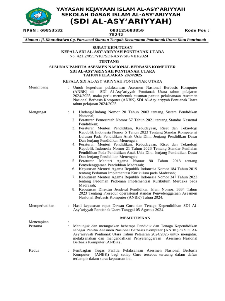 SK Tim Anbk 2024 | PDF