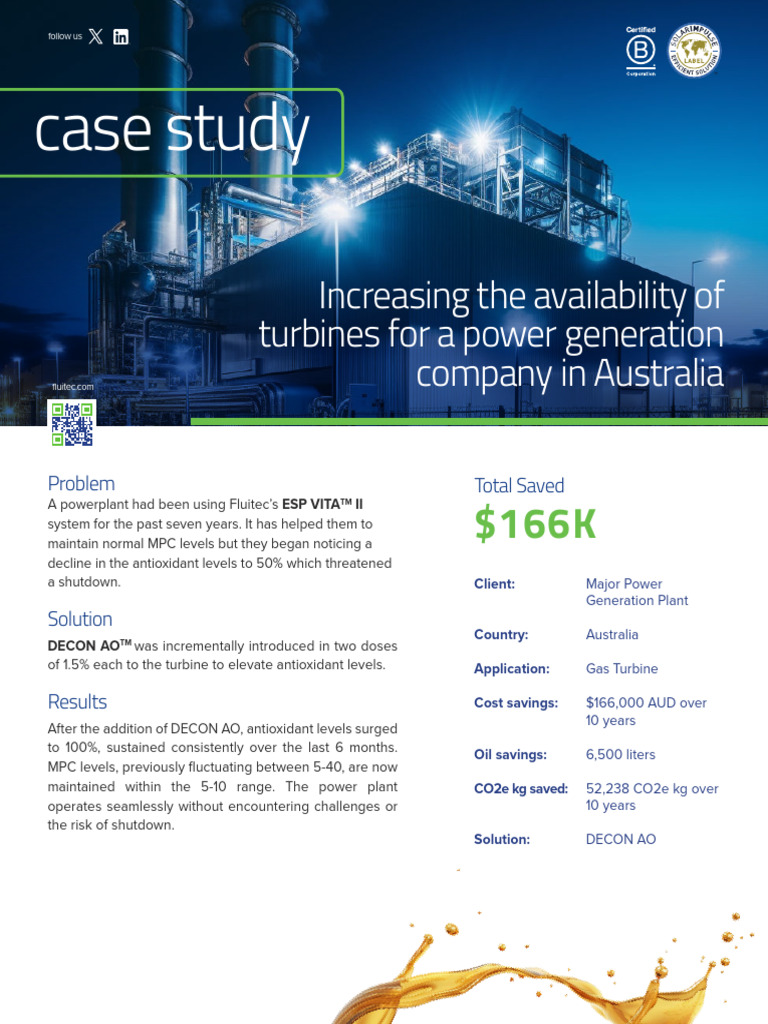 12-18-2023-Fluitec-Case-Study-DeconAO-Power-Plant-Gas-Gas-Turbine-Australia | PDF