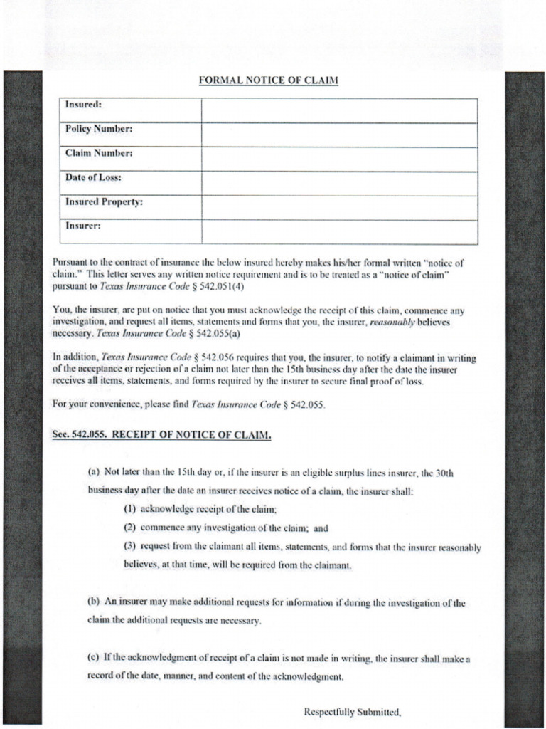 Formal-Notice-of-Claim-Form-Blank | PDF