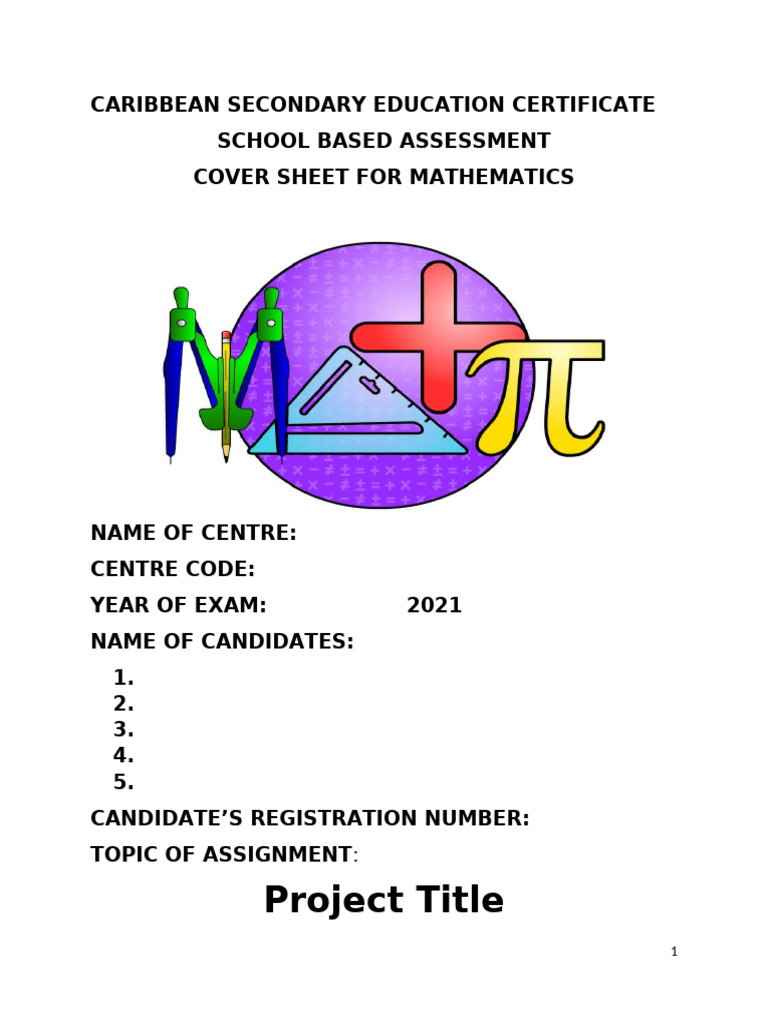 Maths Sba Template - Good | PDF | Mathematics | Chart