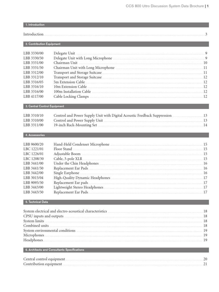 Bosch CCS 800 Ultro System Overview | PDF | Headphones | Sound Production