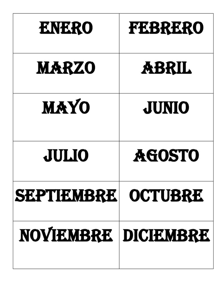 Meses Del Año | PDF