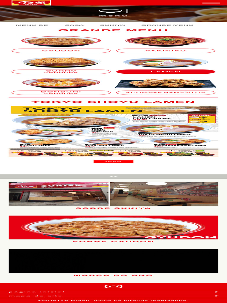 Menu Completo do Sukiya Brasil | PDF