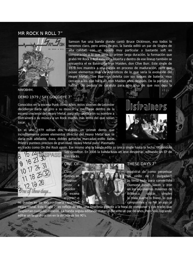1978 - Samson, Distrainers, Tresspass | PDF | Música heavy metal ...