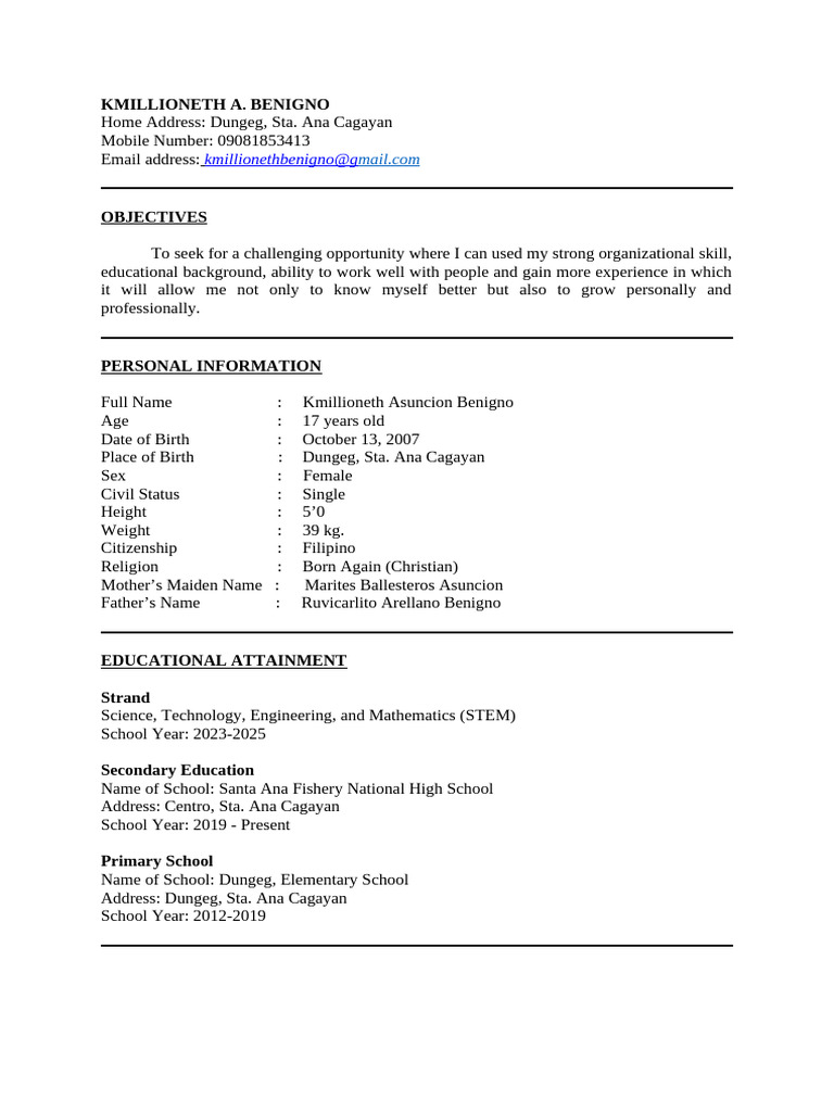 STEM Student's Resume | PDF