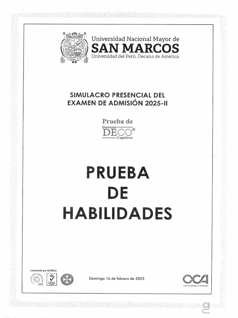 Simulacro - Area A-2025 | PDF