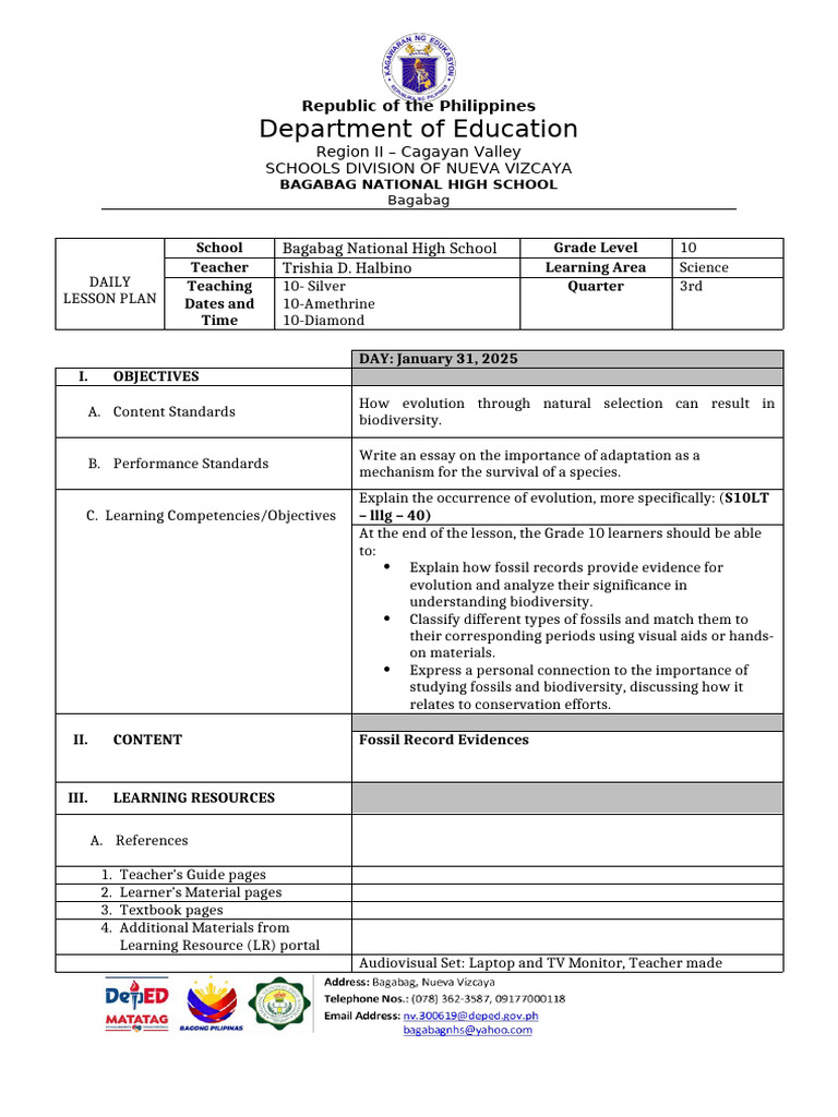 Dlp 4- Fossils | PDF | Natural Selection | Evolution