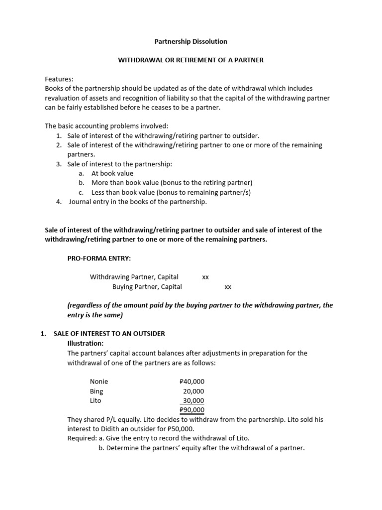 Partnership Dissolution And Accounting Pdf Debits And Credits