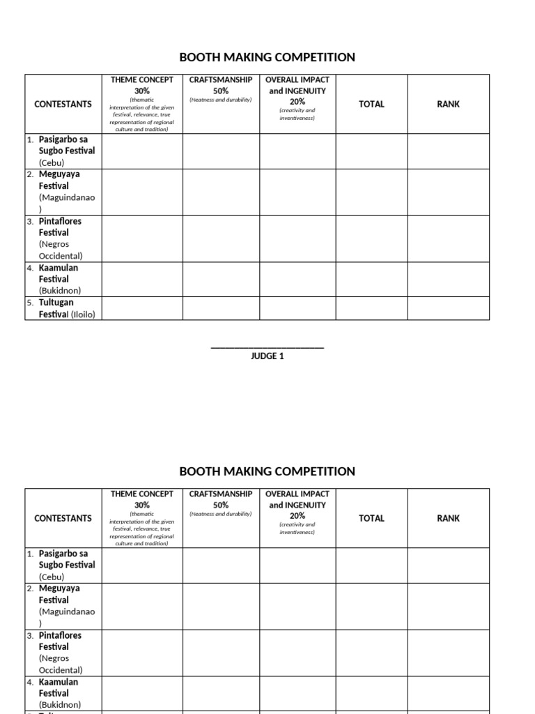 Booth Making Competition Results 2023 | PDF