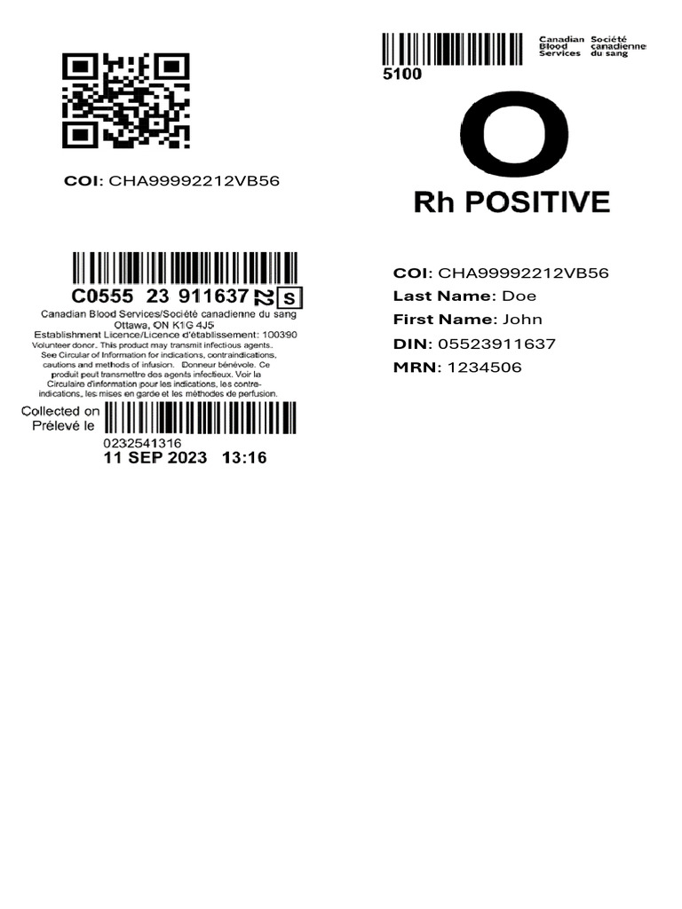 Merck Blood Collection Label | PDF