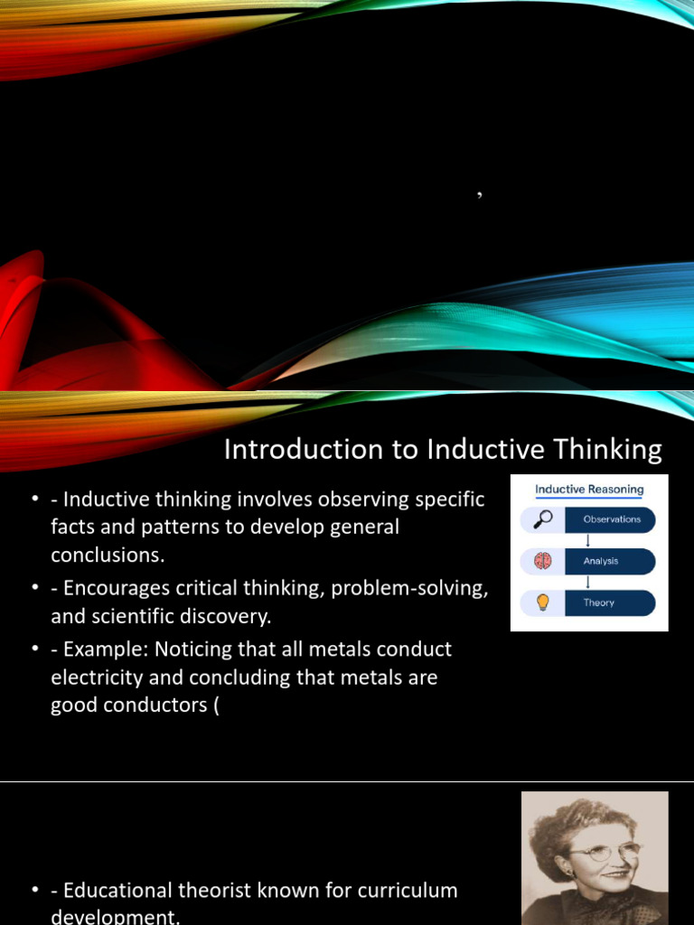 Inductive Thinking in Sciene Presentation | PDF | Inductive Reasoning ...