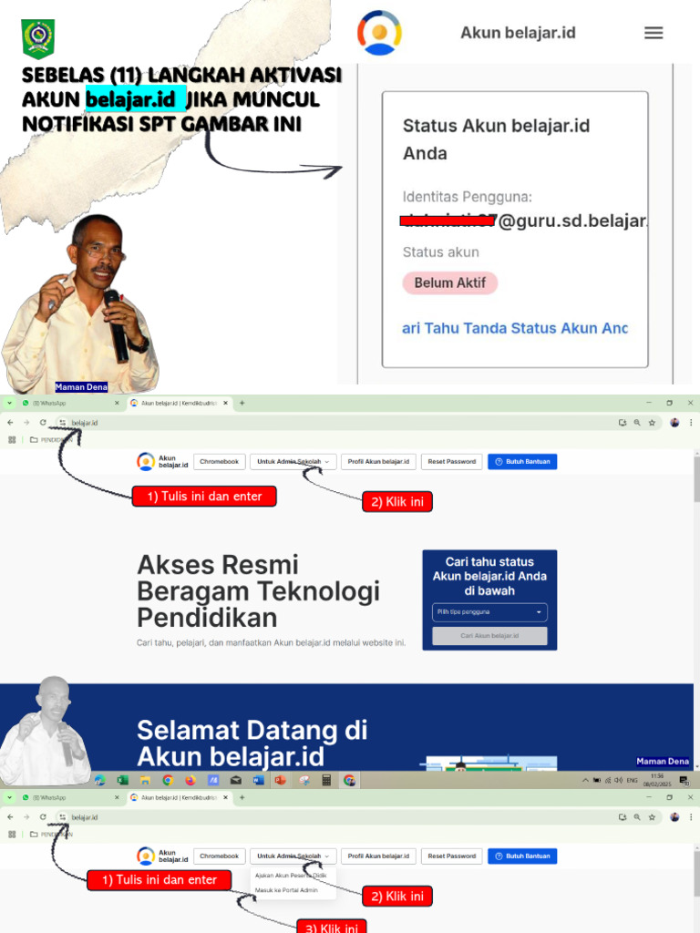 Langkah Aktivasi akun belajar id Bermasalah | PDF