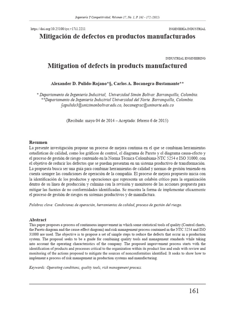 Mitigación de defectos | PDF | Calidad (comercial) | Estadísticas