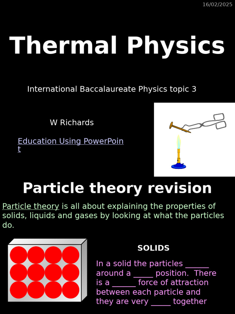 Topic 3 - Thermal Physics | PDF | Gases | Temperature