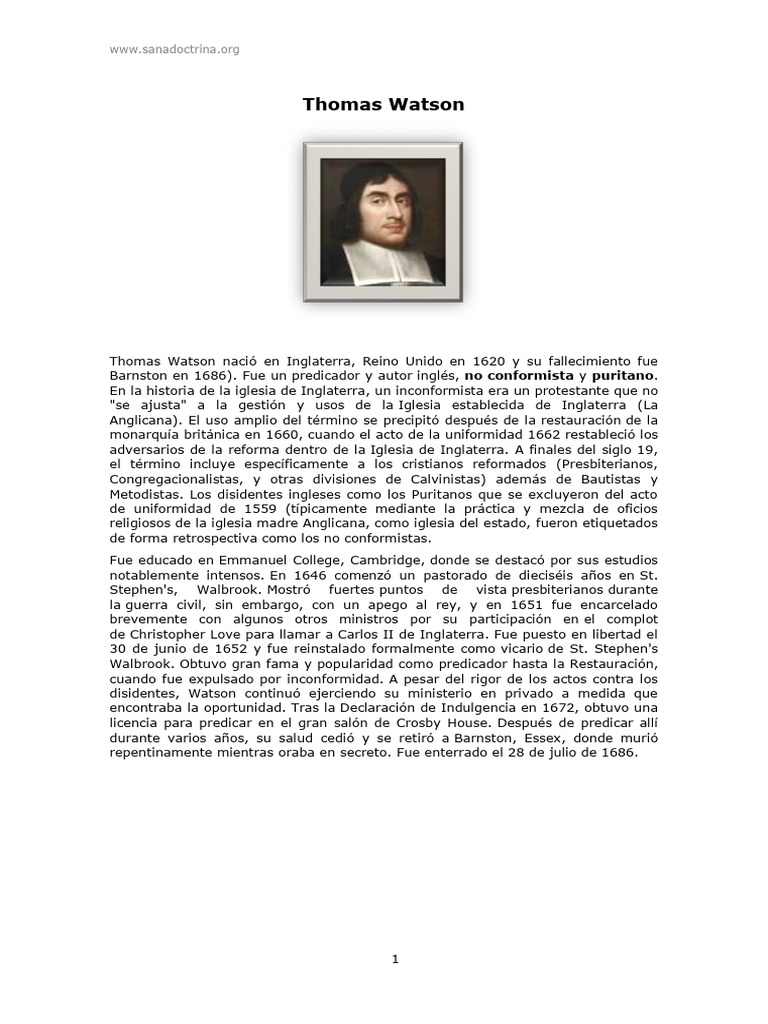 Vida y legado de Thomas Watson | PDF