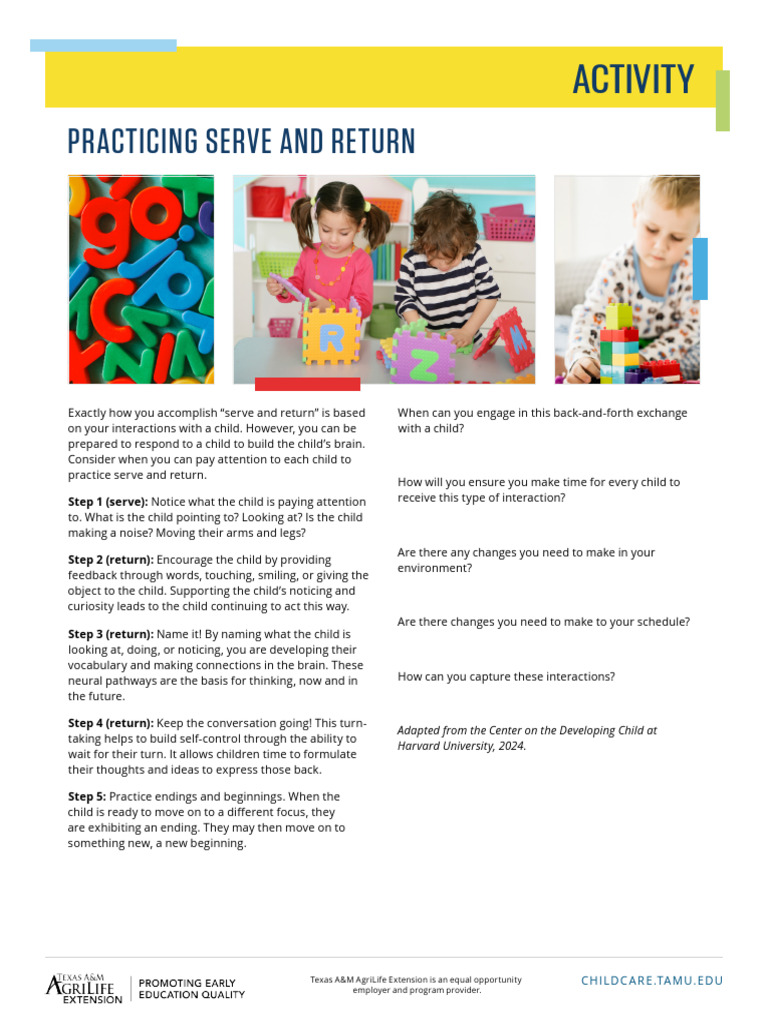 Mastering Serve and Return in Childcare | PDF
